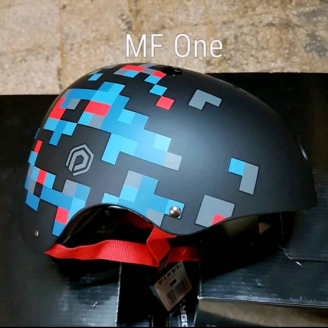 Jual Helm Batok Polygon Pixel Matt Blue Red | Shopee Indonesia
