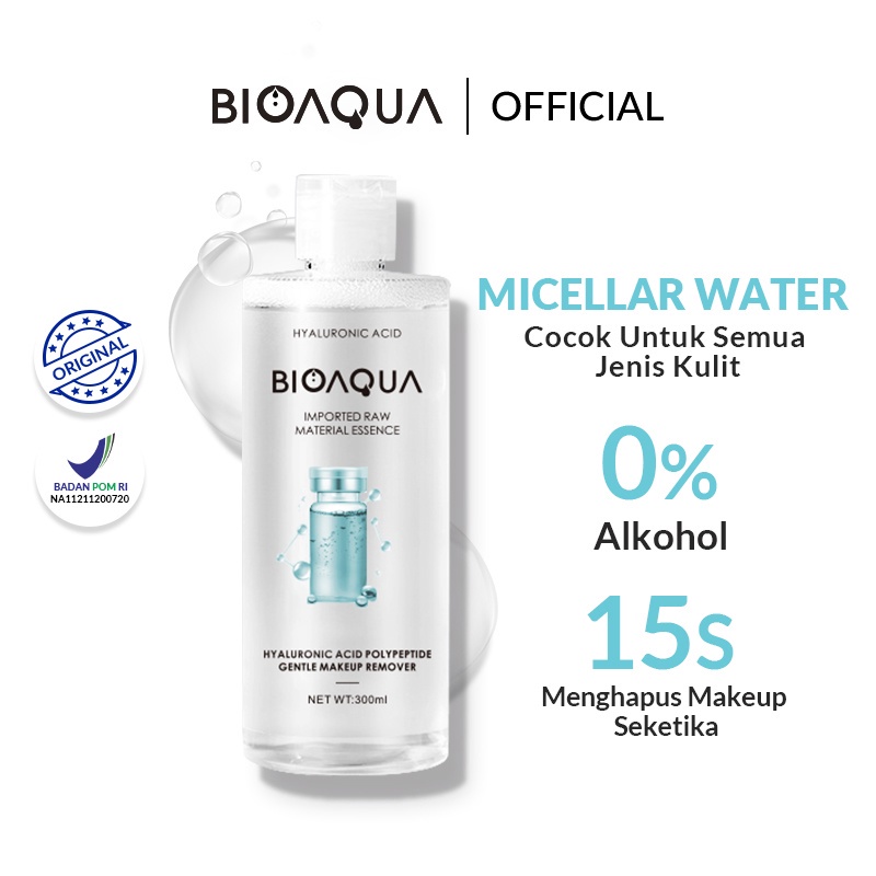 Jual READY BIOAQUA Micellar Water Makeup Remover Hyaluronic Acid ...