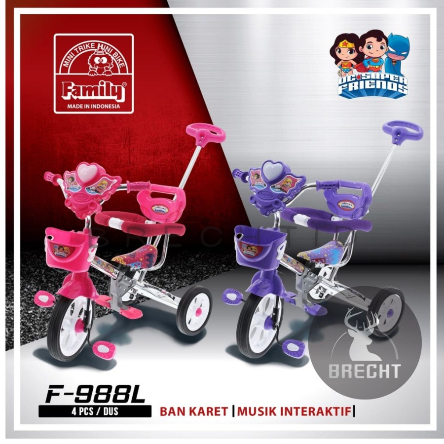 Jual Sepeda Roda Tiga Baby Tricycle Family F-988L Ban Karet dan Musik ...