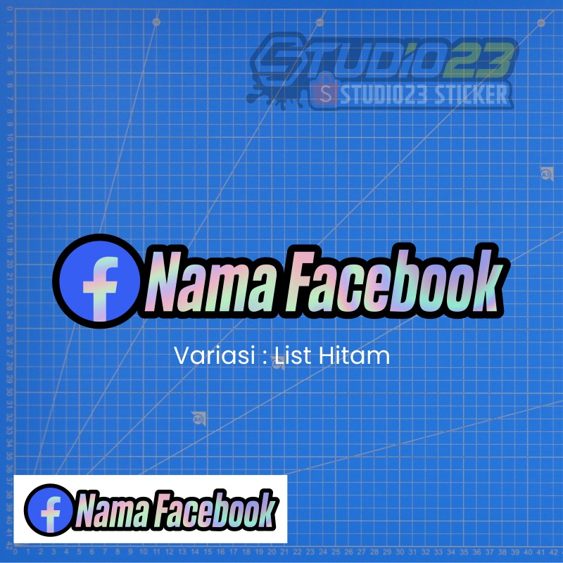 Jual Stiker Nama Facebook Custom Hologram, Cutting sticker nama FB | Shopee Indonesia