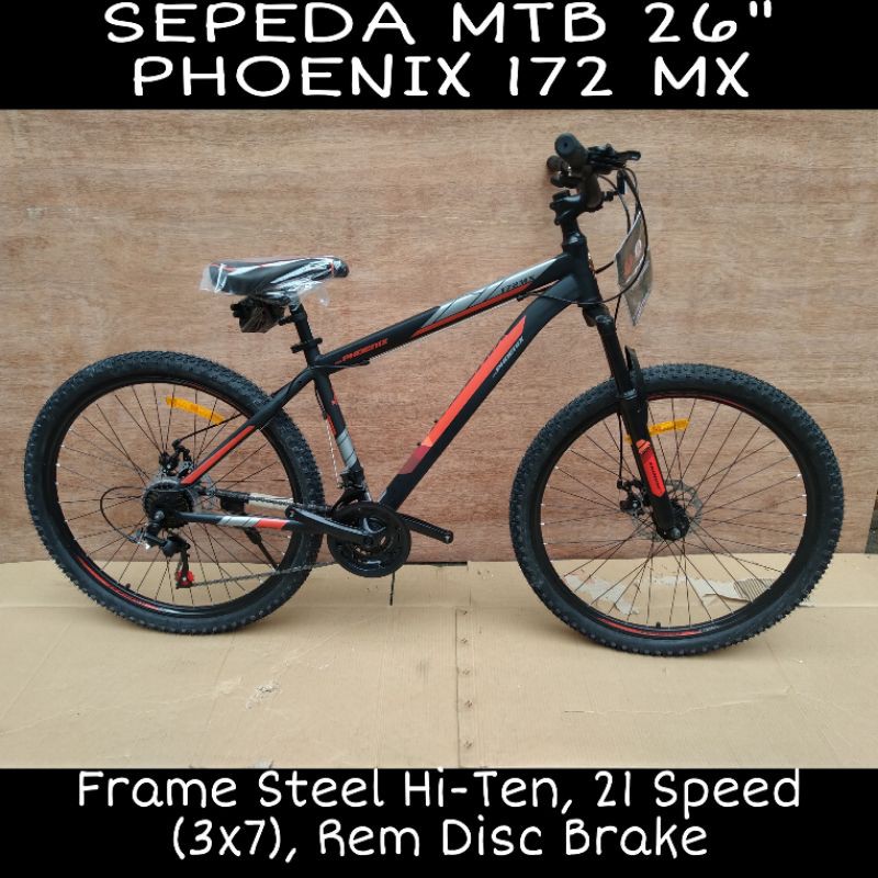 Jual Sepeda Gunung MTB 26 Inch Phoenix 172 MX Steel Hi-Ten, 21 Speed ...