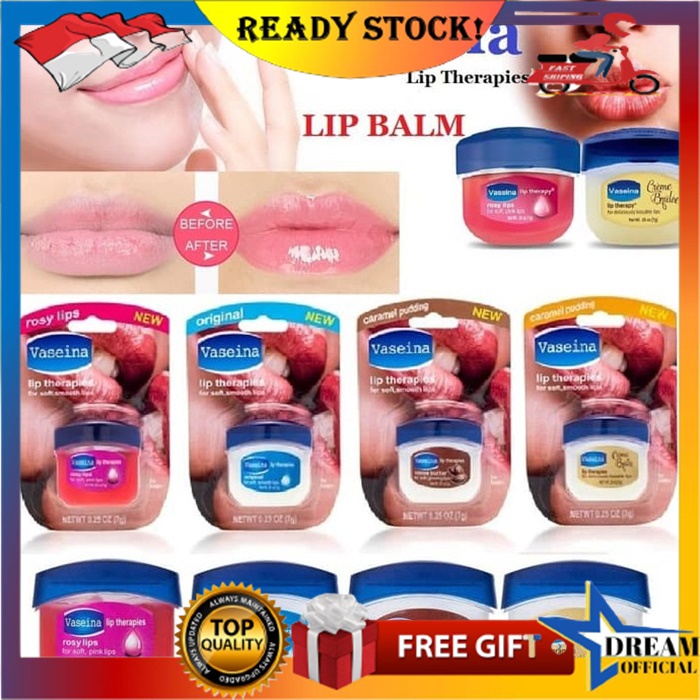 Jual ORIGINAL 7gr MINI VASELINA LIP THERAPY LIP BALM LIP GLOSS | Shopee ...