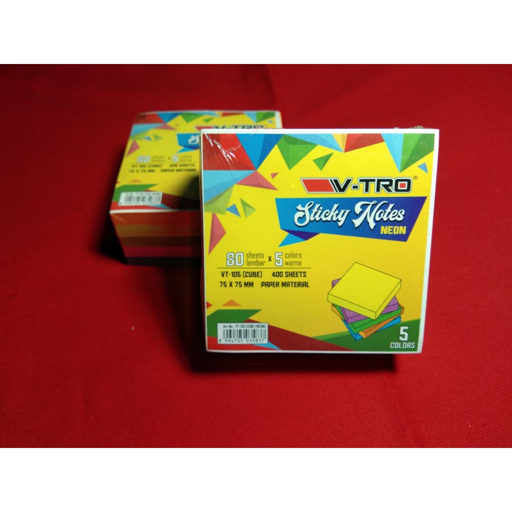 Jual V-TRO Sticky Note VT-105 (Cube Neon) | Shopee Indonesia