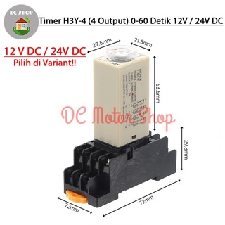 Jual Timer H3Y-2 H3Y-4 H3Y 2 H3Y 4 12V / 24V DC 60s 1min Delay Relay DPDT + Socket Base | Shopee ...