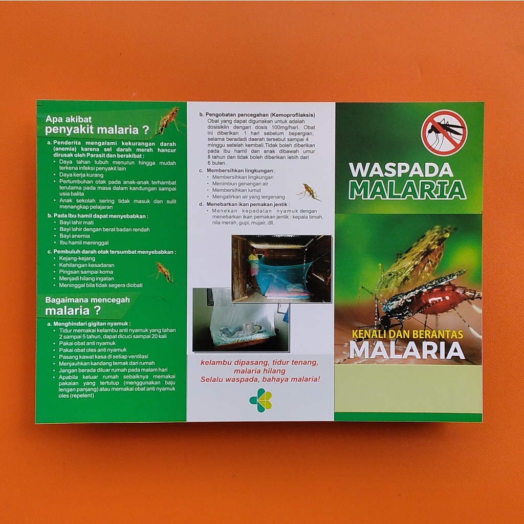 Jual Leaflet atau Brosur Kesehatan - Waspada Malaria - Kenali dan Brantas Malaria. Isi 25 Lembar ...