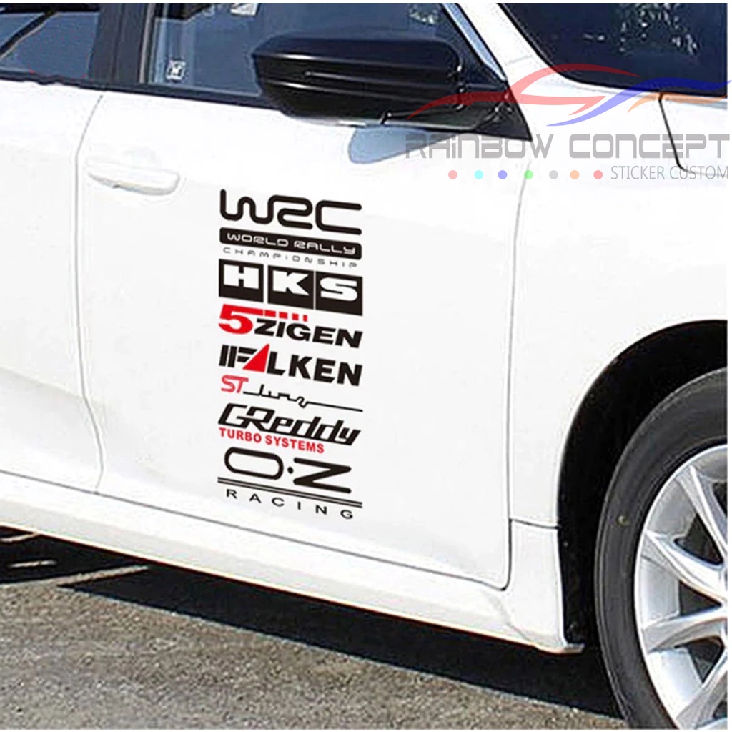 Jual stiker mobil wrc set hks greddy 5 zigen cutting sticker ...