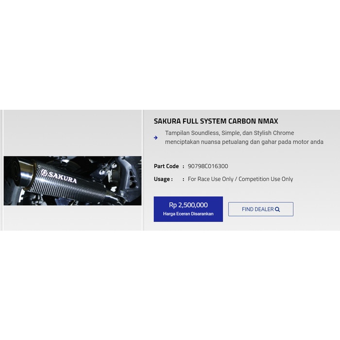 Jual Original Sakura Full System Carbon Yamaha Nmax ( 2DP ) Asli ...