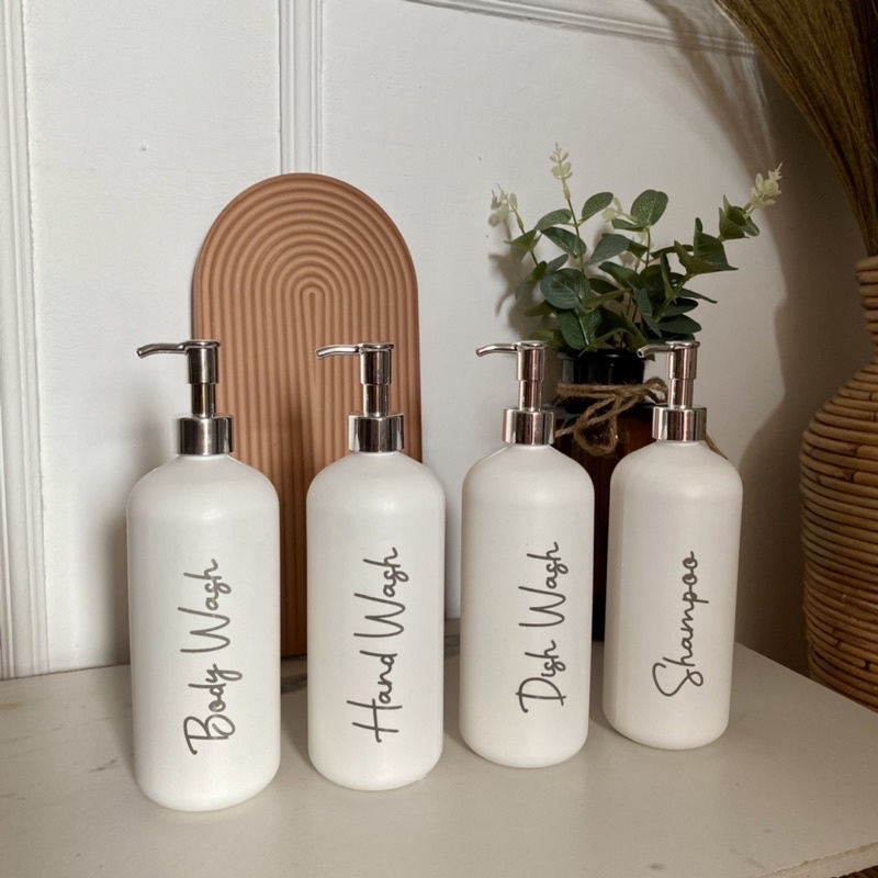 Jual BOTOL REFIL PUMP 500ML PUTIH DOFF PUMP SILVER LUXURY MEWAH FREE ...