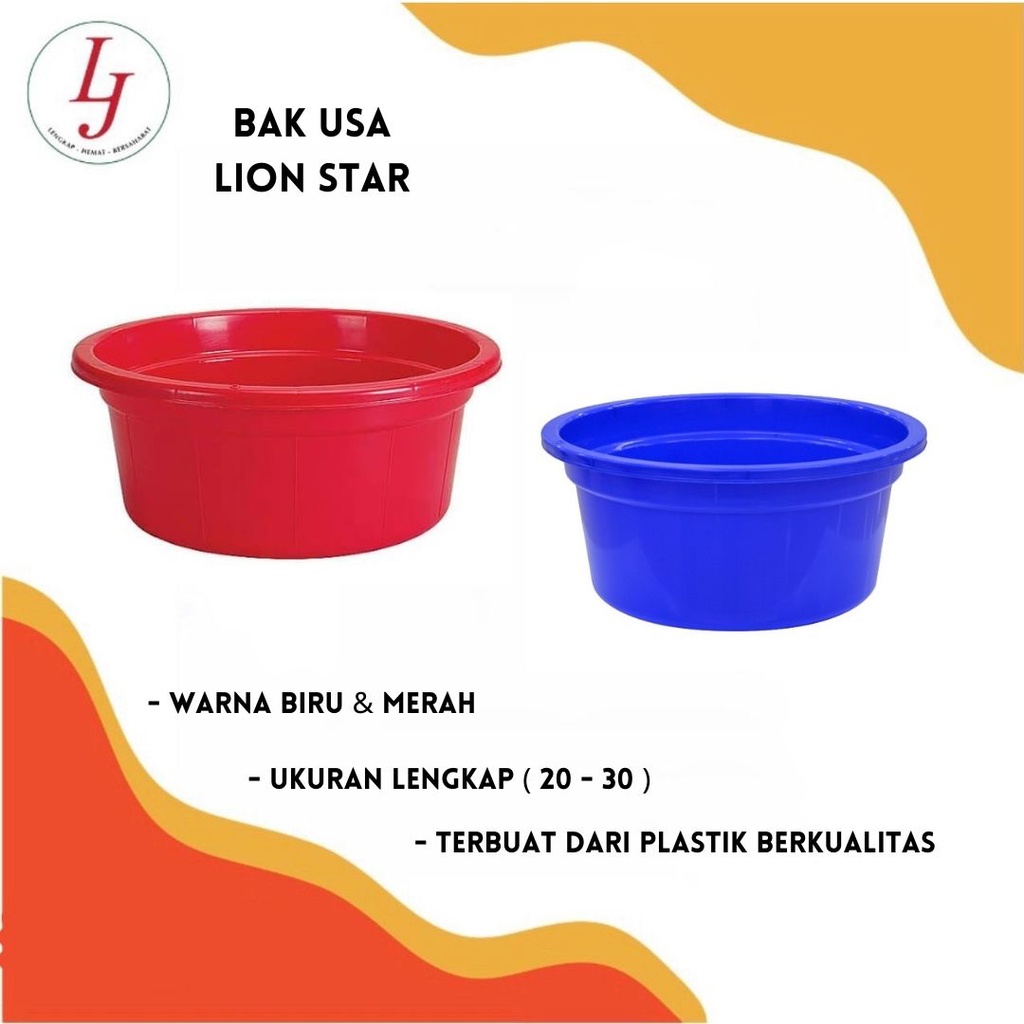 Jual Bak Air Basin Plastik USA Lion Star (Merah/Biru/Hijau) | Shopee ...