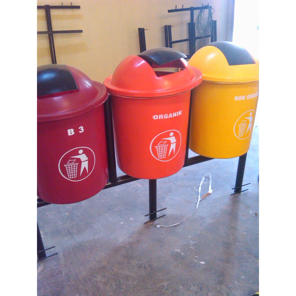 Jual TEMPAT SAMPAH 3 PILAH TIANG TANAM BULAT 50L | Shopee Indonesia