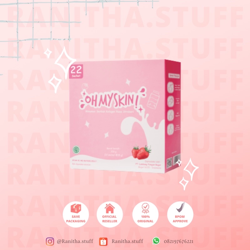 Jual OH MY SKIN COLLAGEN DRINK STRAWBERRY POWDER | Shopee Indonesia