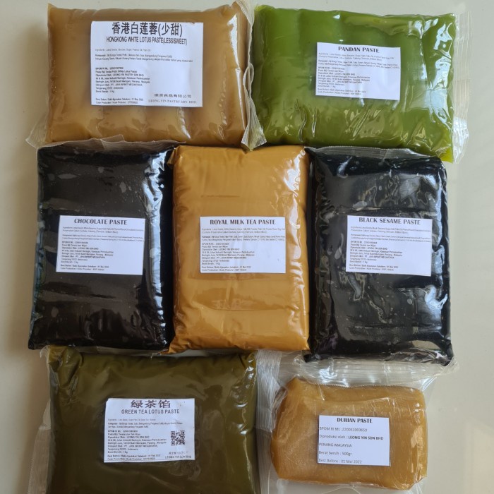 Jual LEONG YIN Mooncake Filling/ White Lotus Paste/ Pandan/black sesame ...