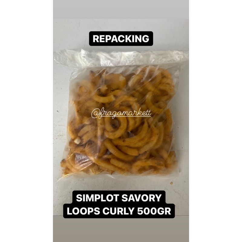 Jual REPACKING !! Simplot Savory Loops Kentang Curly 500gr | Shopee ...