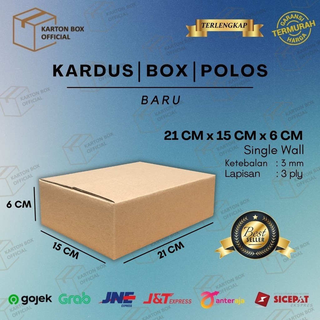 Jual Kardus Karton Box 21x15x6 CM Dus Polos Packing Packaging | Shopee ...