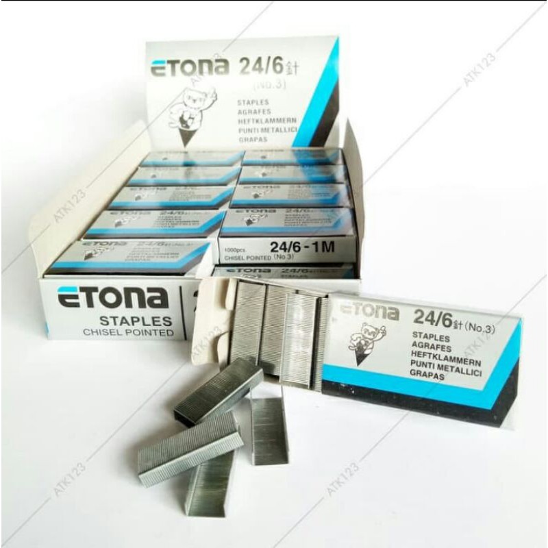 Jual Isi Staples Etona Besar No. 3 (24/6) / Refill Stapler No. 50 (1 ...