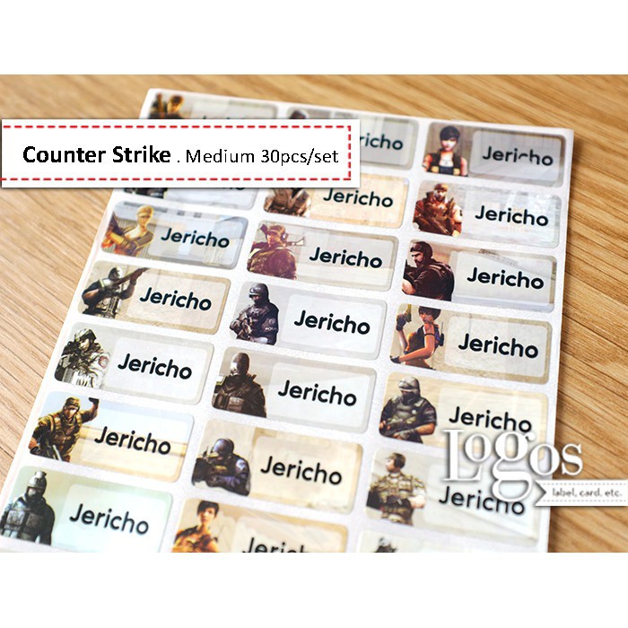 Jual Crossfire Counter Strike MEDIUM Sticker Label Nama waterproof ...