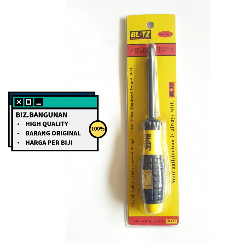 Jual OBENG TESPEN BLITZ 3" INCH - TEST PEN SCREWDRIVER AC LISTRIK ...