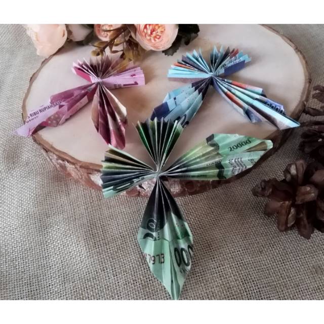 Jual Origami kupu-kupu uang kertas mainan bahan mahar scrapbook craft ...