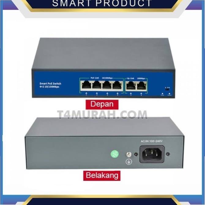 Jual Poe Switch Hub Poe 4+2 Port Uplink With 4 Poe Switch For Cctv ...