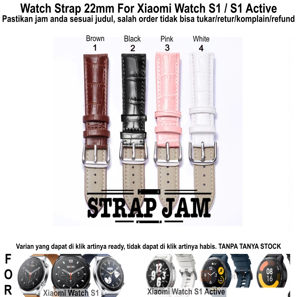Jual Strap Xiaomi Watch S1 / S1 Active - Tali Jam Tangan 22mm Motif Crocodile Leather Kulit ...