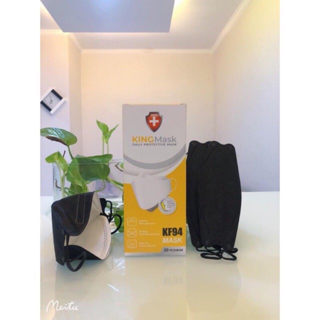 Jual (KINGMASK HITAM) MASKER MODEL KOREA KF94 4PLY ISI 20 PCS MIRIP EVO ...
