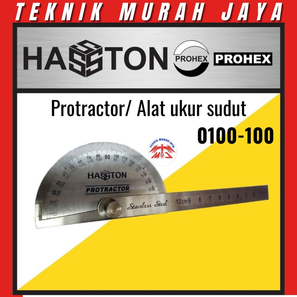 Jual HASSTON 0100-001 Busur Derajat Protractor Alat Ukur Sudut ...