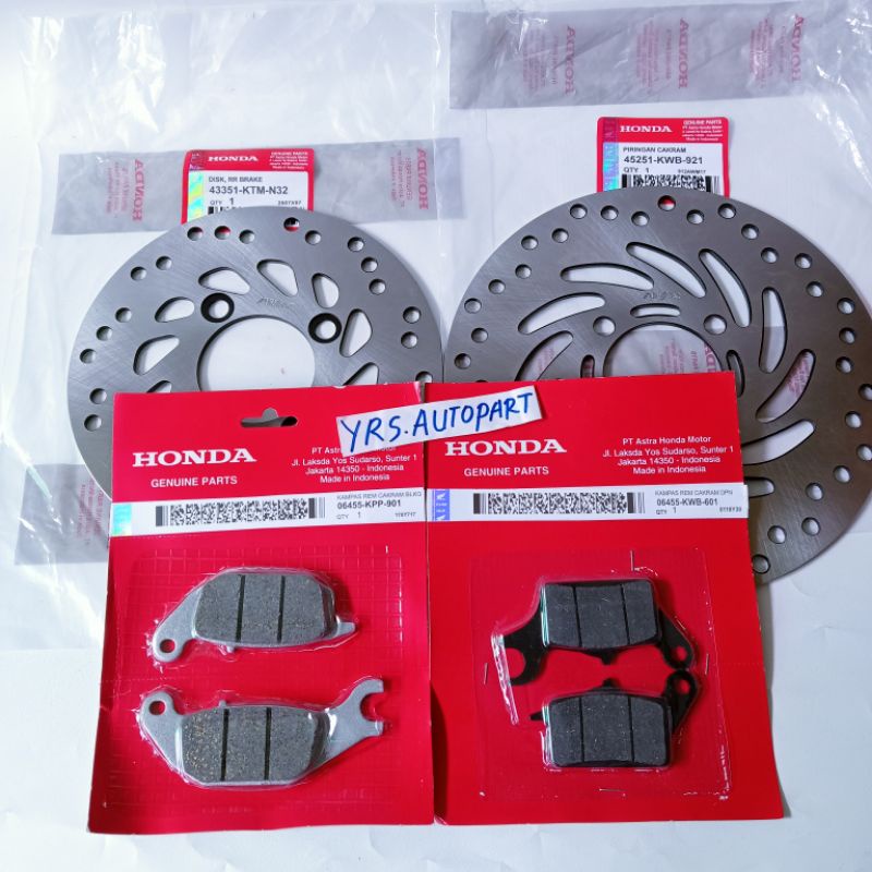 Jual Piringan cakram depan belakang+Kampas rem Blade New Supra X helmin Supra X 125 new Asli ...