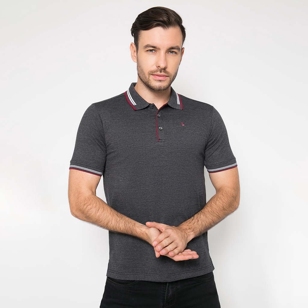 Jual LGS - Slim Fit - Kaos Polo - Kerah Kancing - Hitam - JTS.325 ...