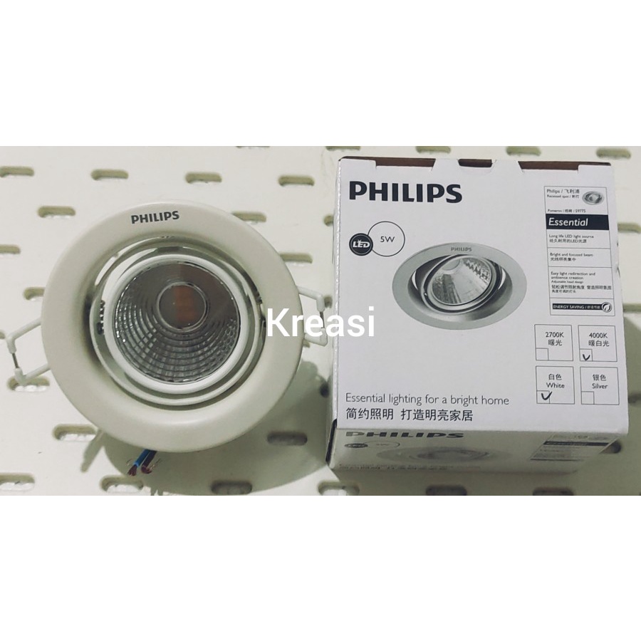Jual LAMPU LED SPOTLIGHT POMERON BODY PUTIH 5 WATT PHILIPS 59775 ...