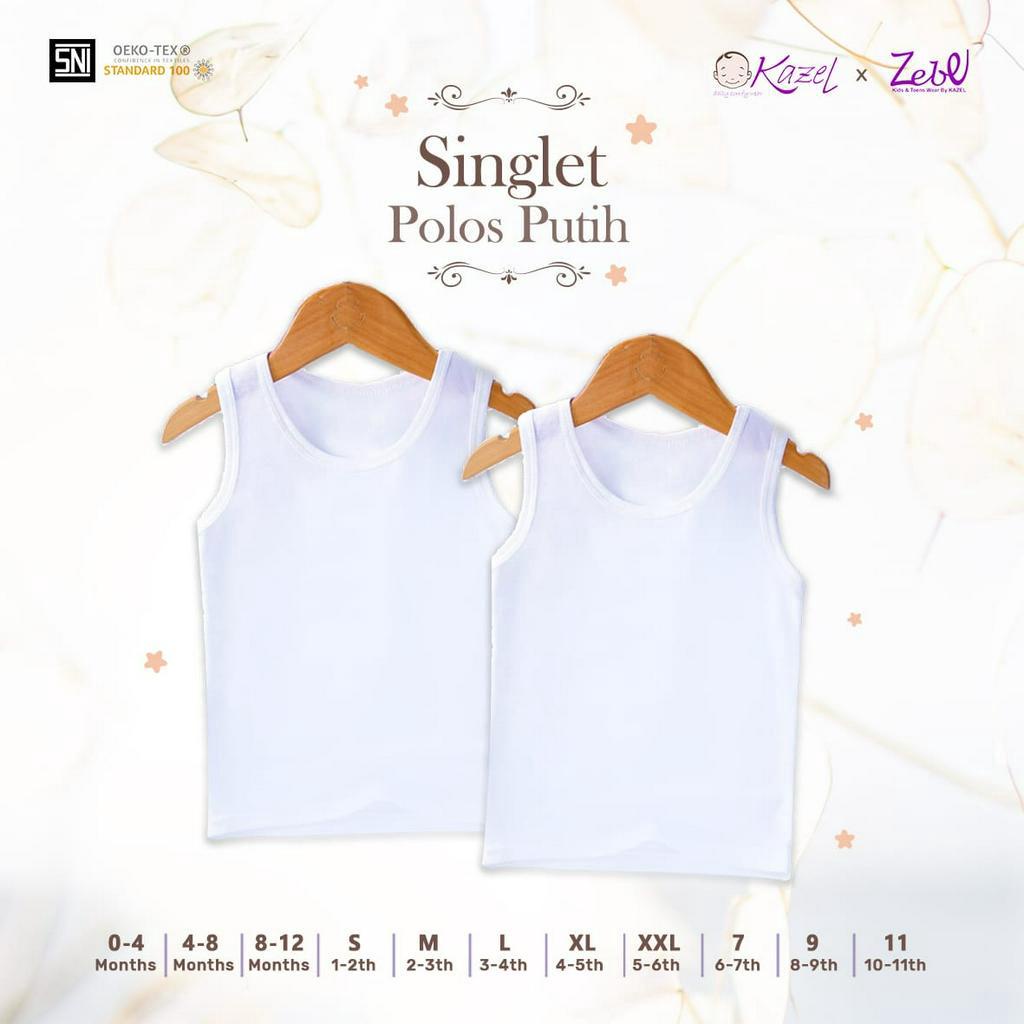 Jual Kazel x Zebe Singlet & Tanktop Polos Putih Satuan | Shopee Indonesia