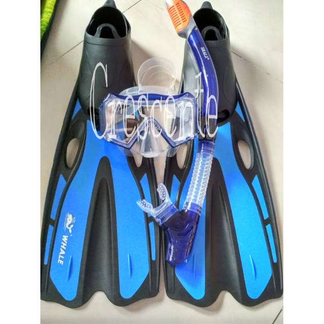 Jual Set Alat snorkeling/snorkling/selam/diving dry seals+fin/kaki ...