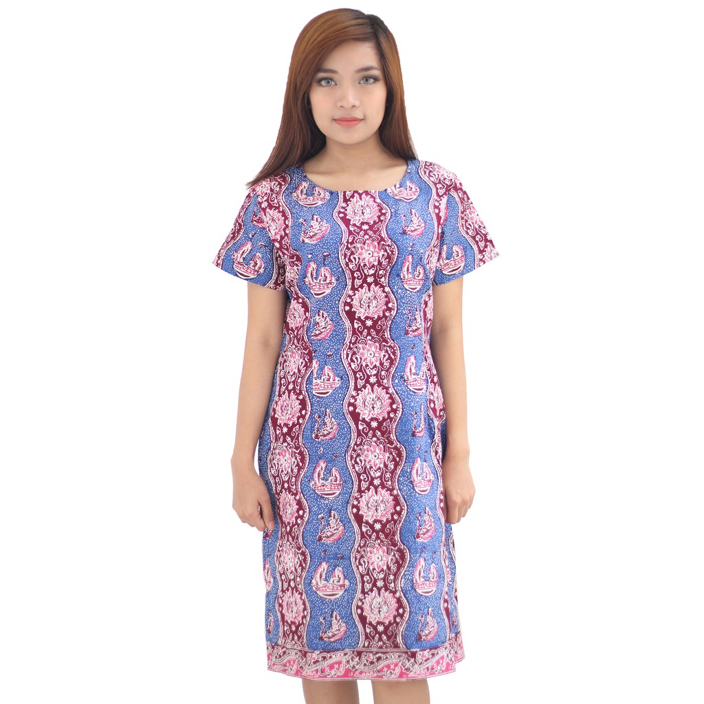 Jual Dress Wanita Batik Asli Motif Durian Pecah dan Kapal Sanggat ...