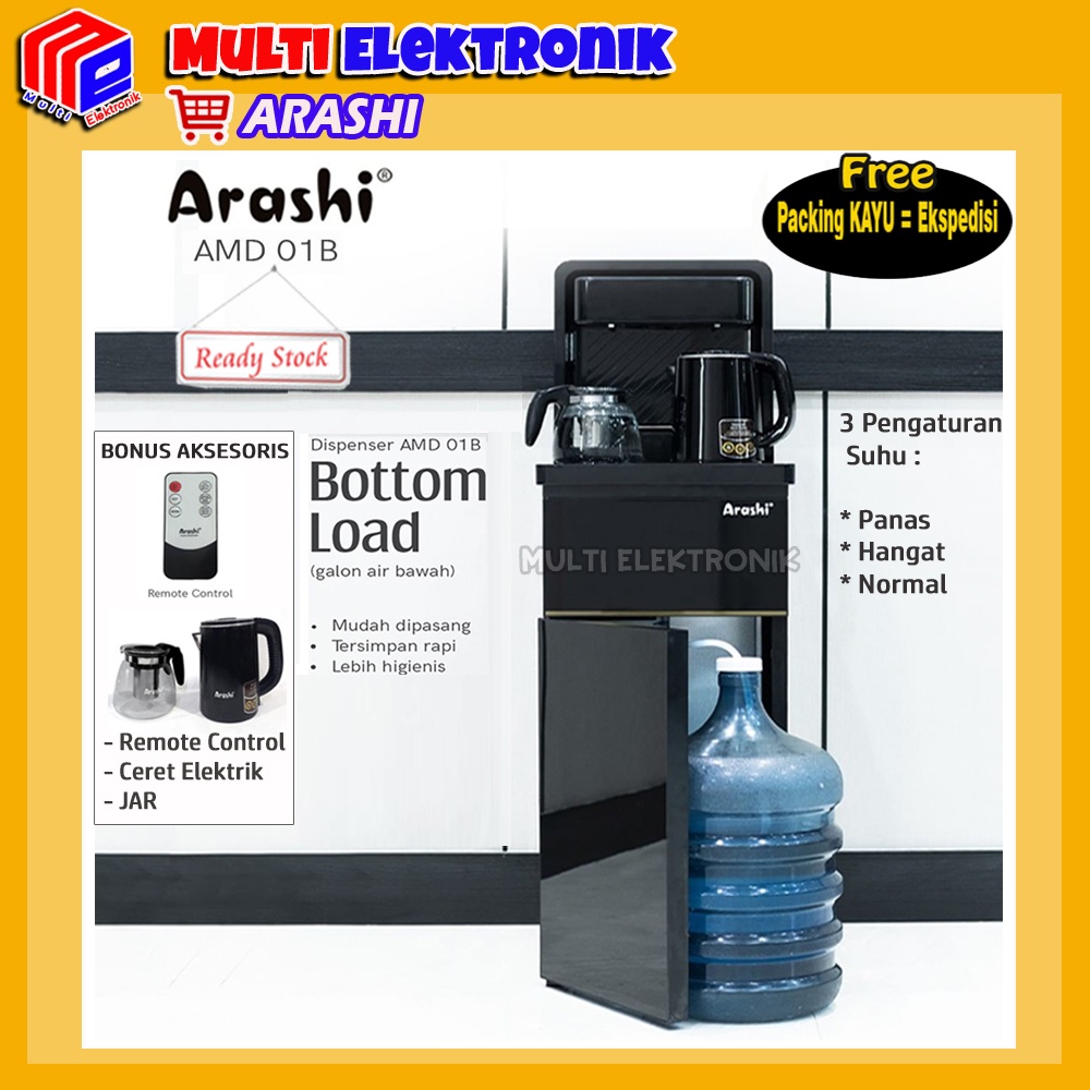 Jual Arashi Dispenser Galon Bawah Multi Fungsi AMD01B FREE Packing Kayu | Shopee Indonesia