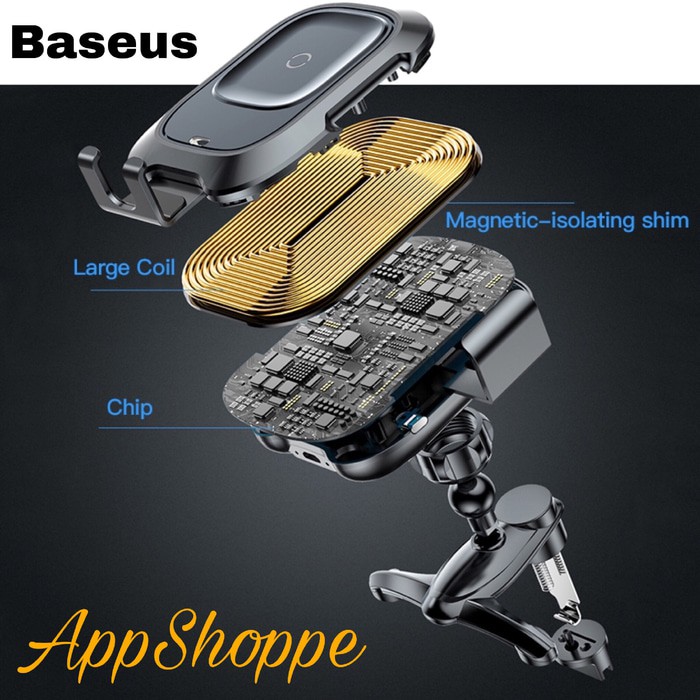Jual Baseus Intelligent Sensor Fast QI Wireless Charger Air Vent Mount ...