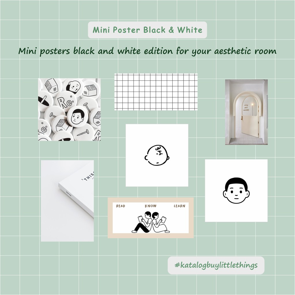 Jual Mini Posters Black and White Edition/Poster/Hiasan Dinding ...