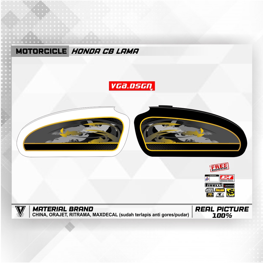 Jual STIKER CB STIKER MOTOR HONDA CB 100 CB 125 CB GLATIK STICKER ...