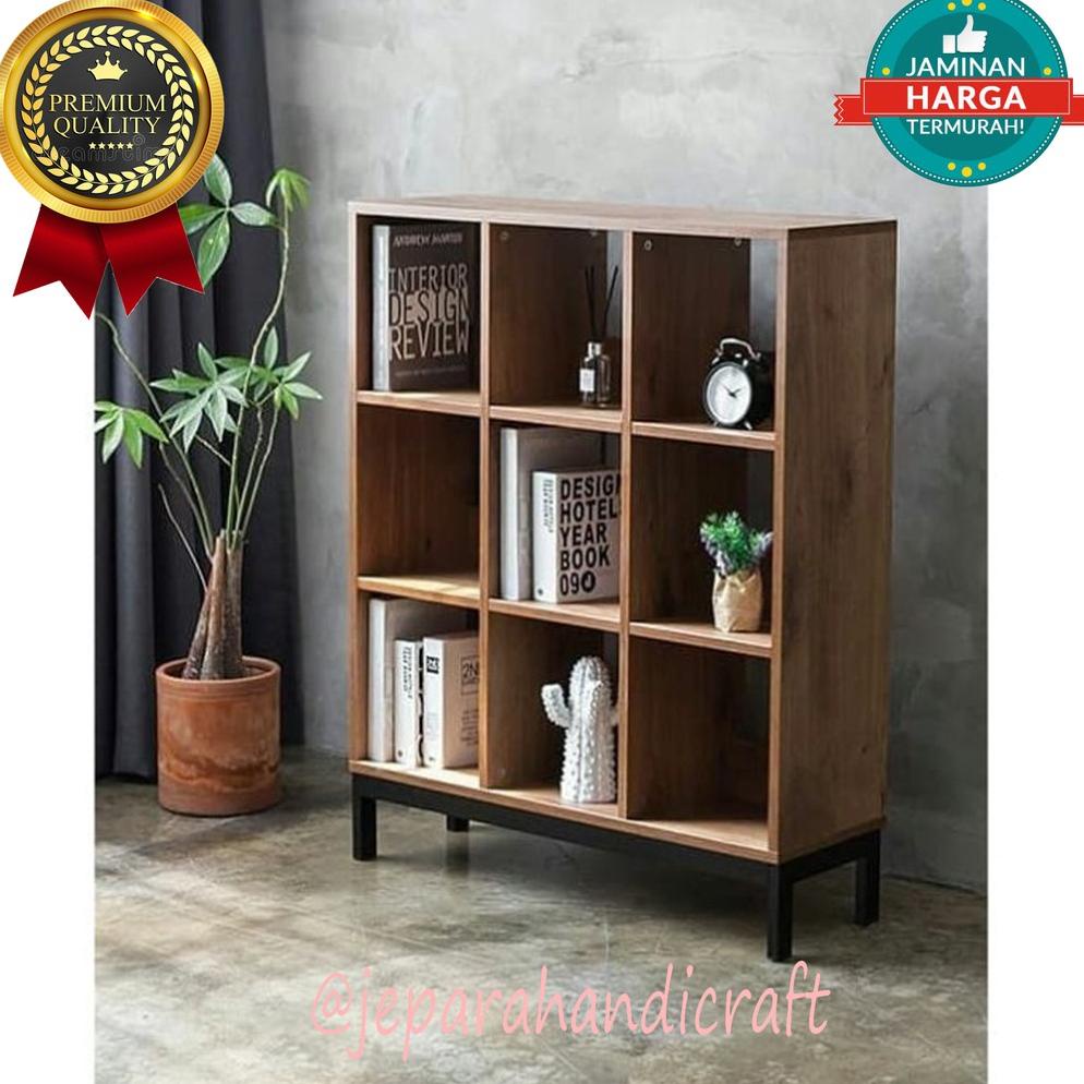 Jual Rak Buku Tembok Serbaguna Model Sekat Box Besi Kayu Jati Jepara ...