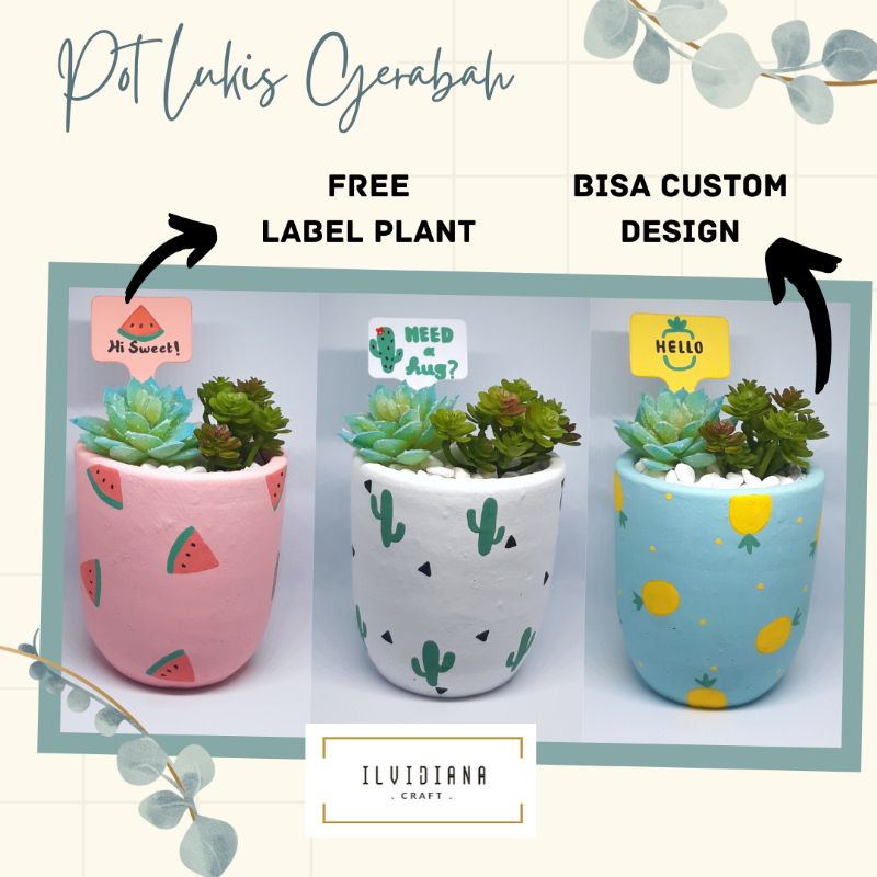 Jual Pot Lukis diameter 8 cm dan 10 cm (dgn double bubble wrap ...