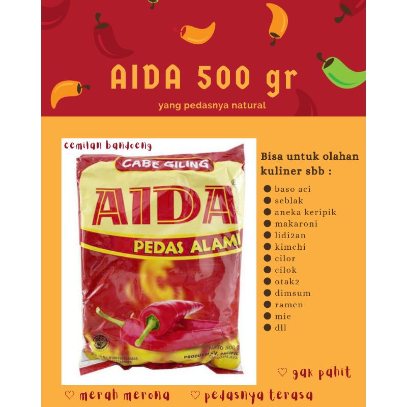 Jual BUBUK CABE AIDA 500GR | Shopee Indonesia