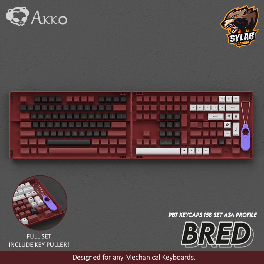 Jual Akko Bred ASA Profile PBT Double Shot Keycaps | Shopee Indonesia