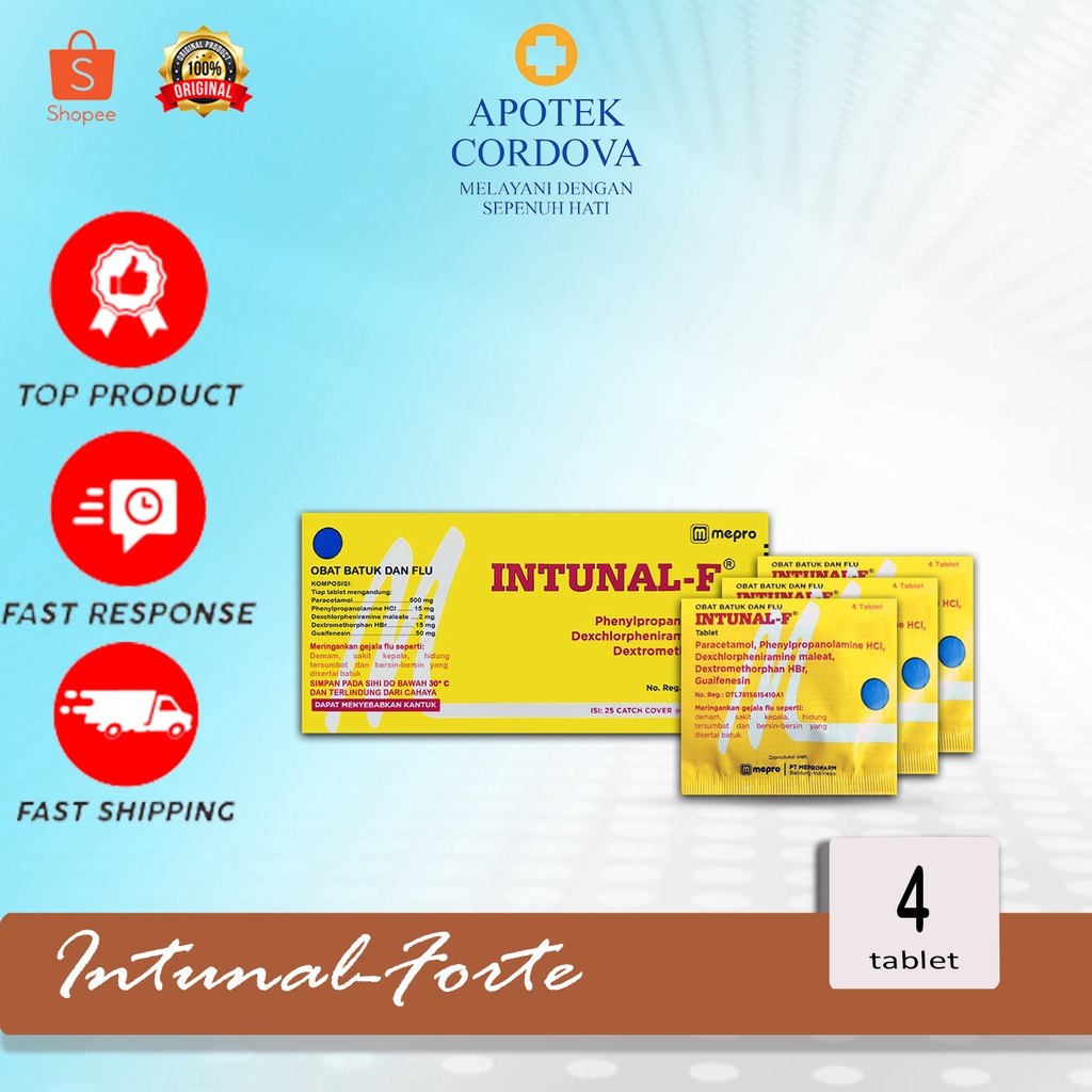 Jual Intunal - F tablet isi 4 tab/strip - intunal forte tablet - obat ...