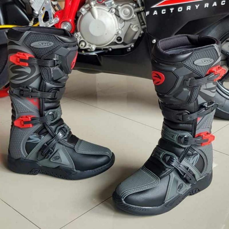 Jual sepatu trail motocross snd new 2022 abu-abu | Shopee Indonesia