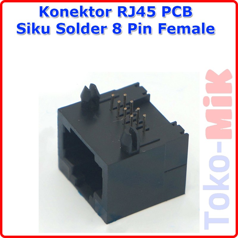 Jual KONEKTOR JACK SOCKET RJ45 FEMALE 8P8C 8 PIN PCB 90 DERAJAT SIKU HITAM | Shopee Indonesia