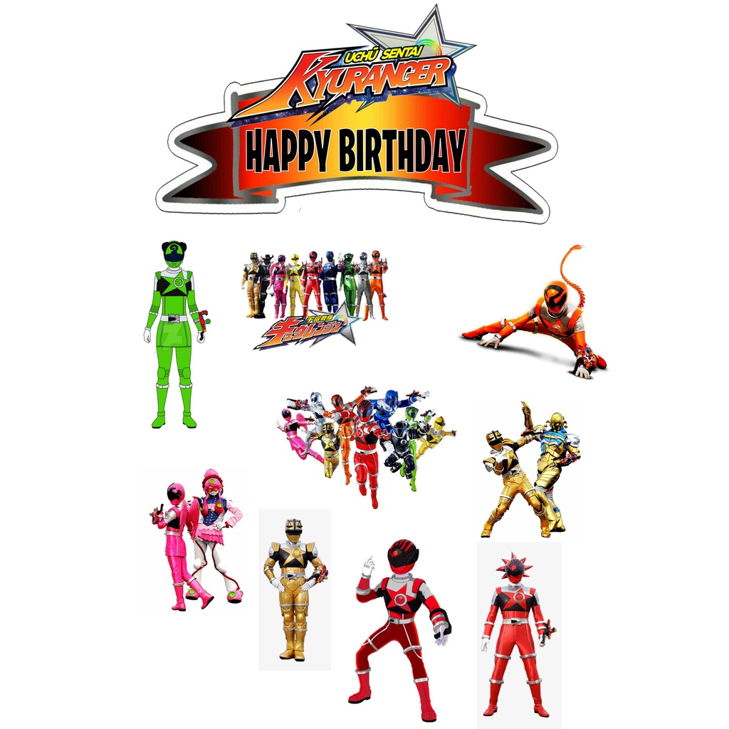 Jual CETAK TOPPER CAKE ULANG TAHUN / HIASAN KUE KYURANGERS LABELLE JAYA ...