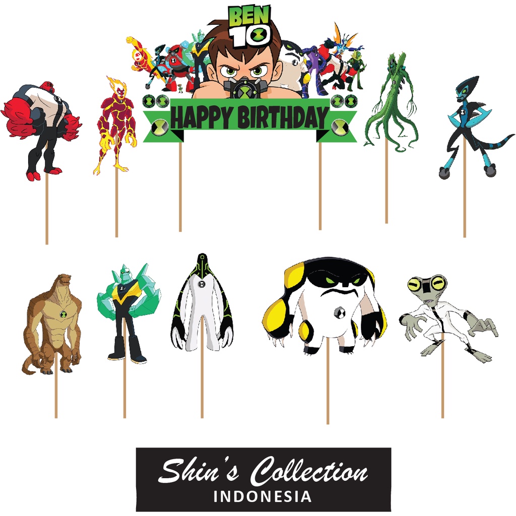 Jual Cake topper Ben 10 Ben Ten new set isi 10 pc | Shopee Indonesia
