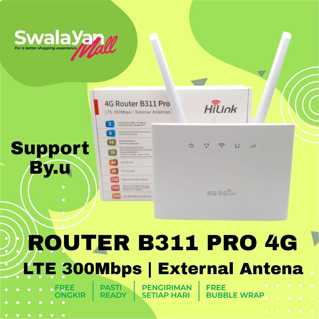 Jual Router Modem B311 PRO 300Mbps 4G Unlock All Operator Free Antena ...