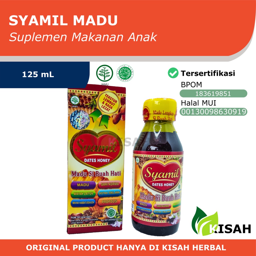 Jual SYAMIL Dates Honey Madu Si Buah Hati 125 mL - Madu Herbal Anak ...