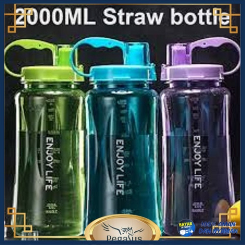Jual B019-2 Botol Minum ENJOY LIFE 2 Liter / Big Straw Water Bottle ...