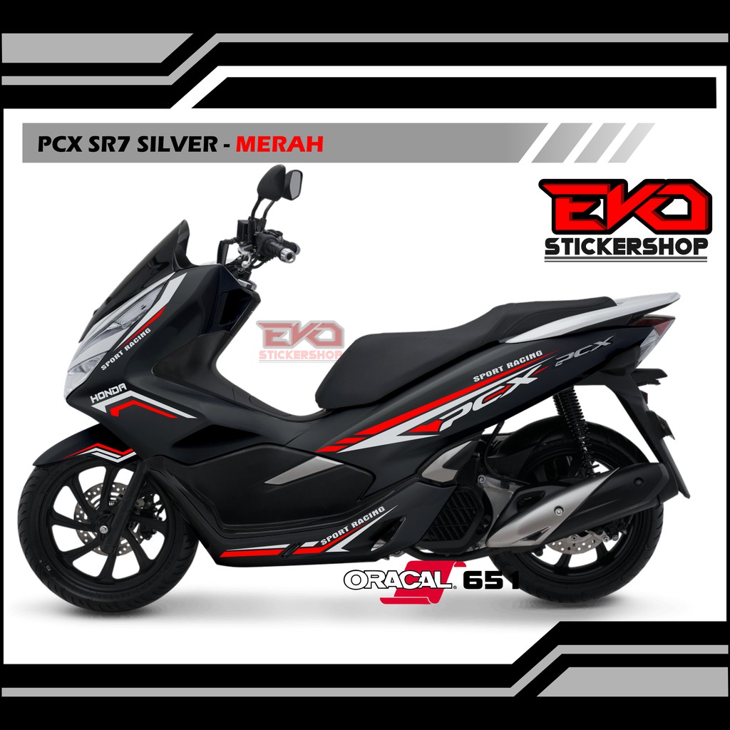Jual Sticker PCX HITAM cutting stiker Sport Racing | Shopee Indonesia
