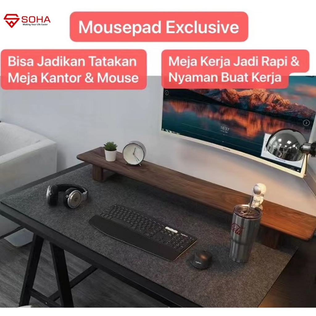 Jual AK-01 Mousepad Bahan Wool Felt Deskmat Deskpad Exclusive Taruh ...